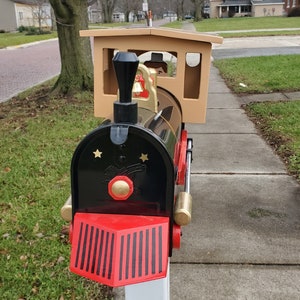 Steam Locomotive Mailbox With Solar Night Light-train Engine Mailbox ...