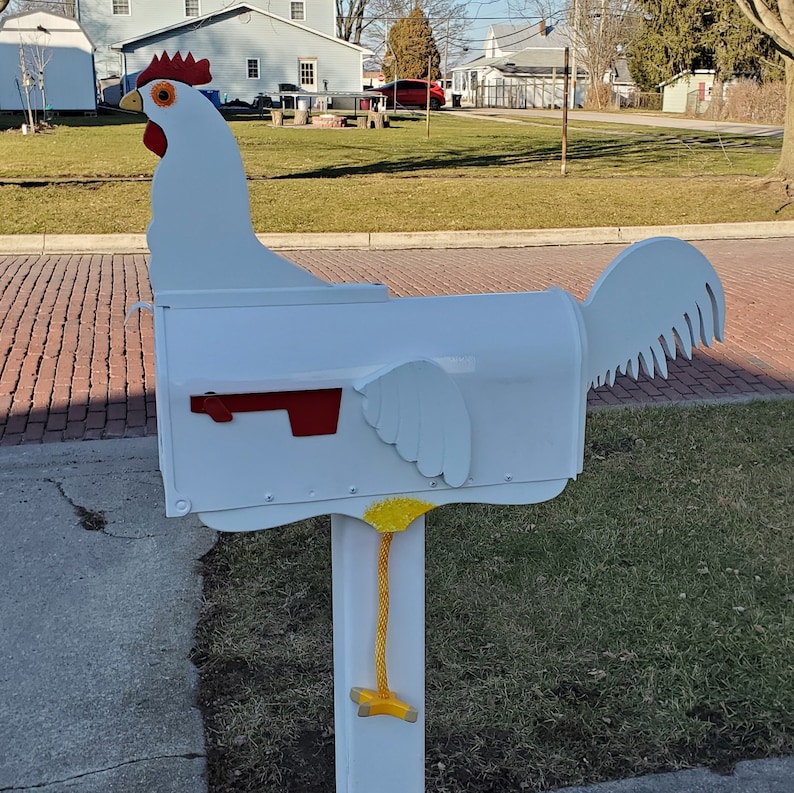 Chicken Mailbox | Farm Animal Mailbox | Rural Mailbox | Rooster Mailbox ...