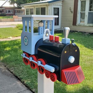 Handmade Steam Locomotive Mailbox With Solar Night Light - Etsy