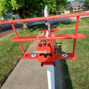 Cartoon Red Baron Characters Tri-plane Mailbox - One of a Kind Mailbox ...
