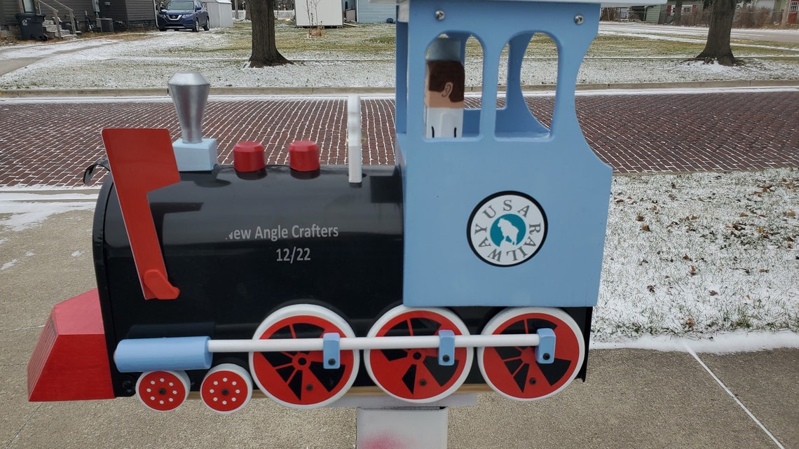 Handmade Steam Locomotive Mailbox With Solar Night Light-train - Etsy