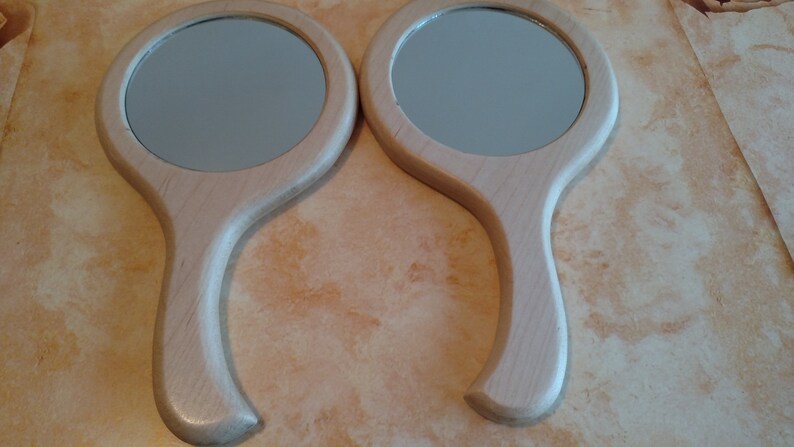 Maple Hand Held Wood Mirrors-wood Hand Mirrors-hand - Etsy
