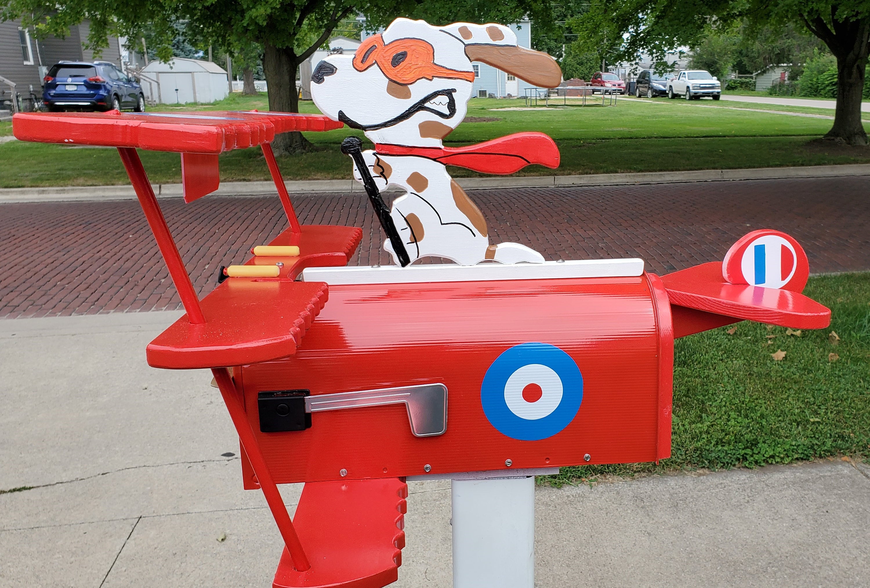Flying Ace Dog Character Tri-plane Mailbox-rural Mailbox Hand Made and ...