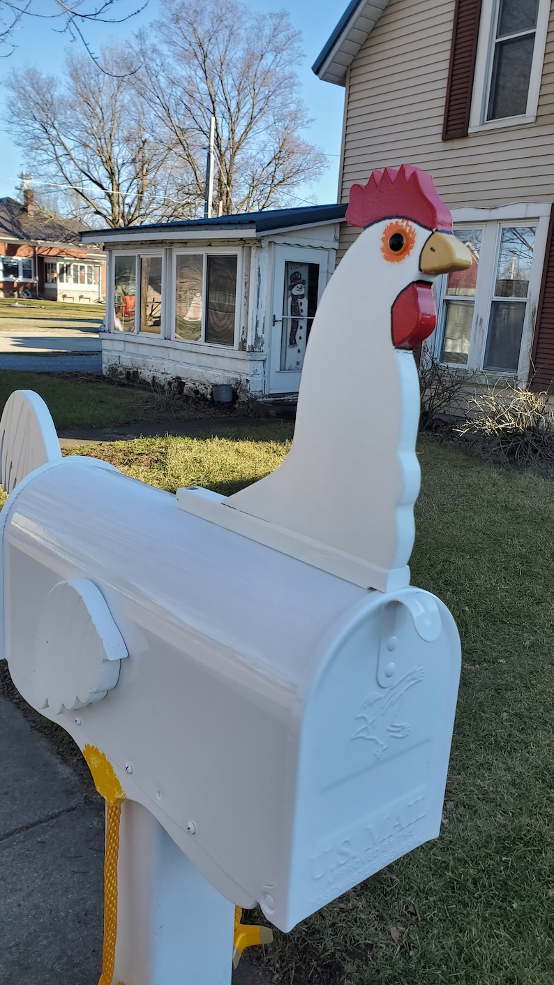 Chicken Mailbox | Farm Animal Mailbox | Rural Mailbox | Rooster Mailbox ...