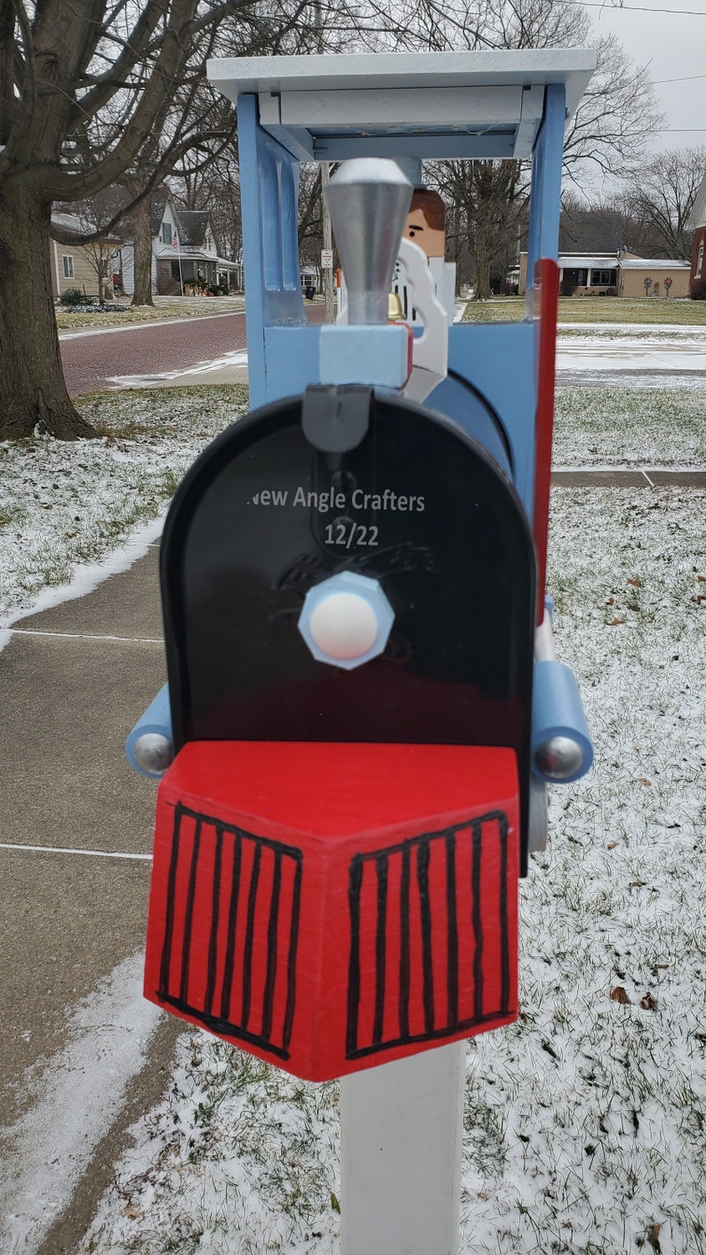 Handmade Steam Locomotive Mailbox With Solar Night Light-train Engine ...