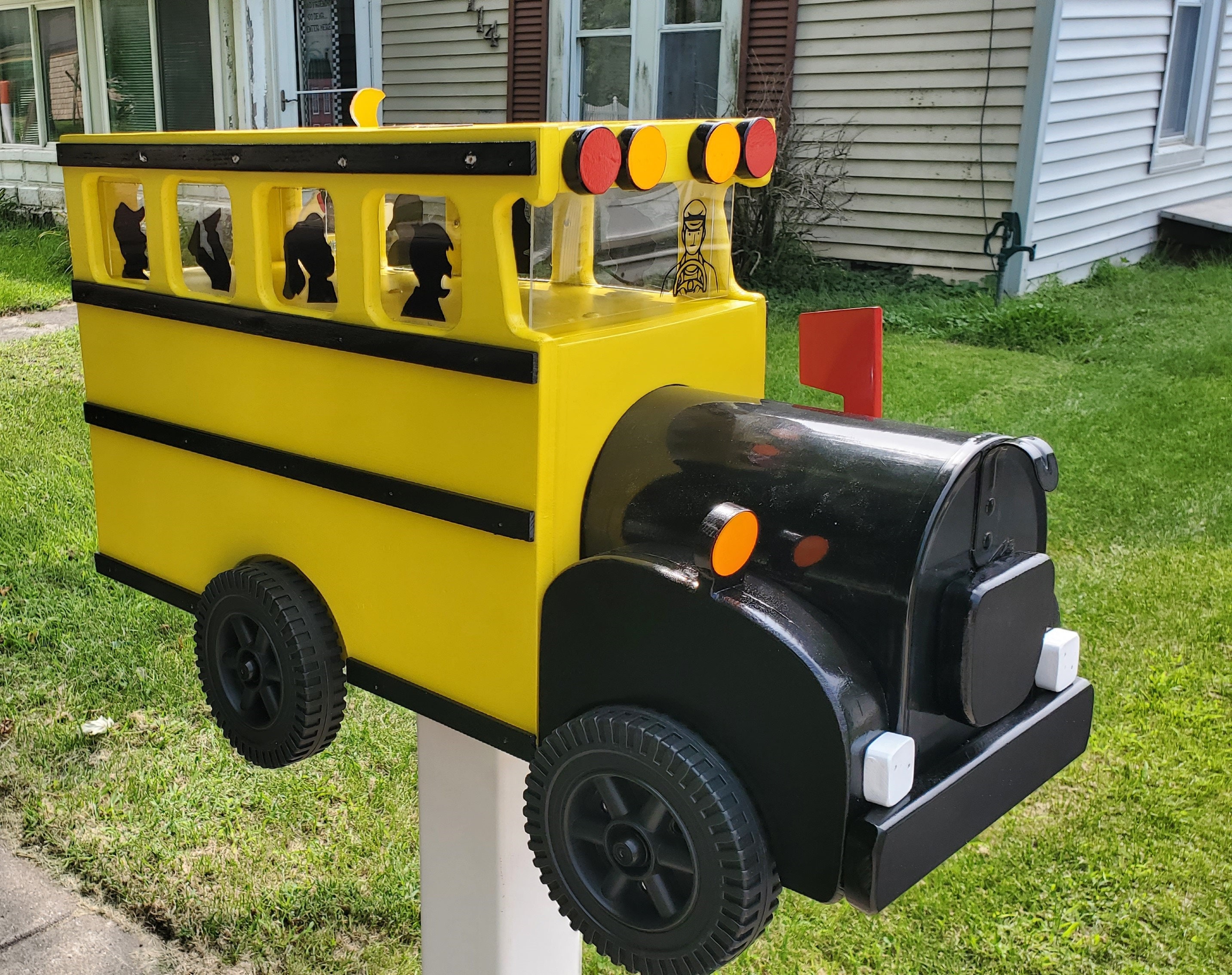 Handmade Wooden School Bus Mailbox With Solar Night Light - Etsy