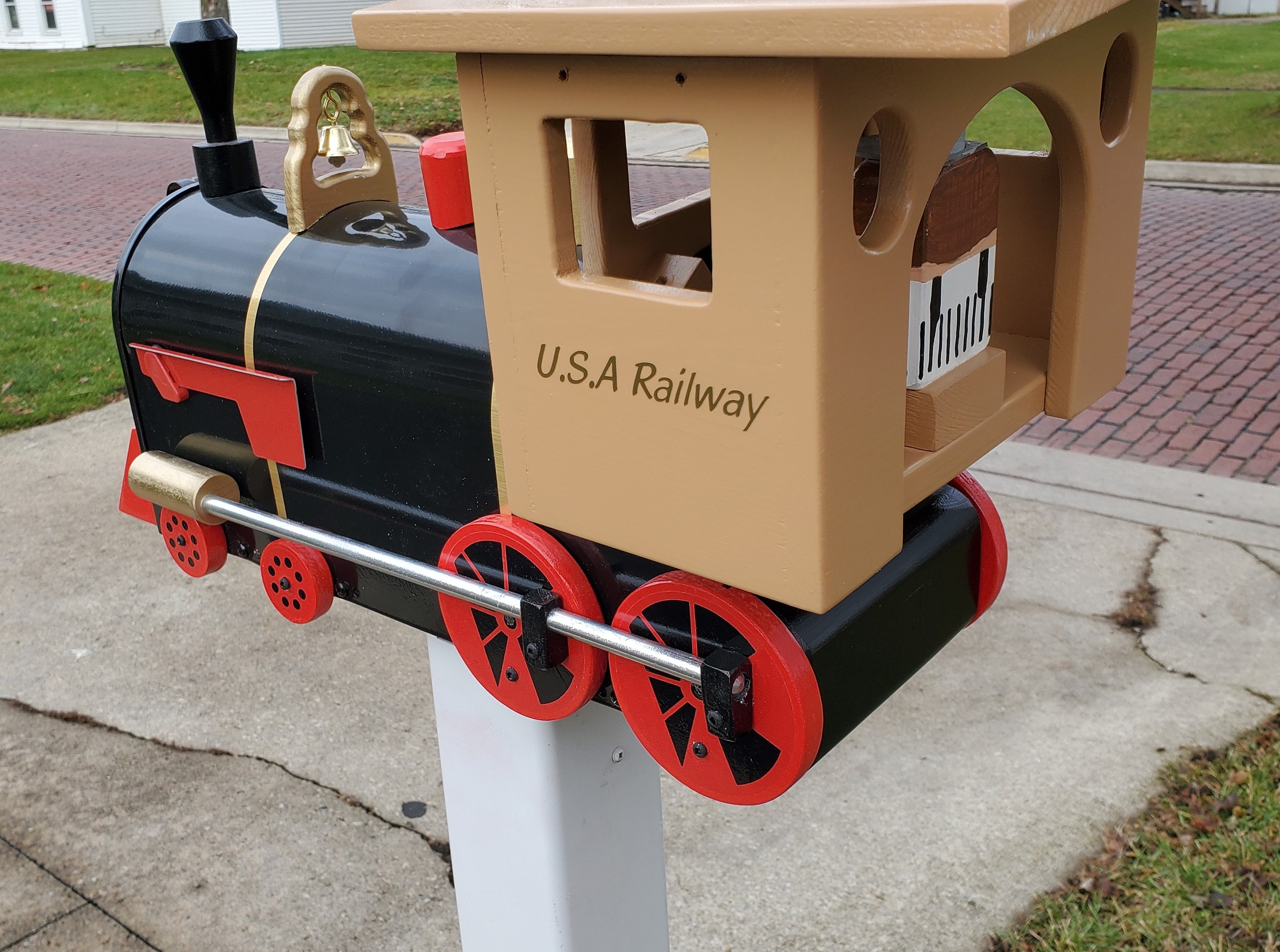 Steam Locomotive Mailbox With Solar Night Light-train Engine Mailbox ...