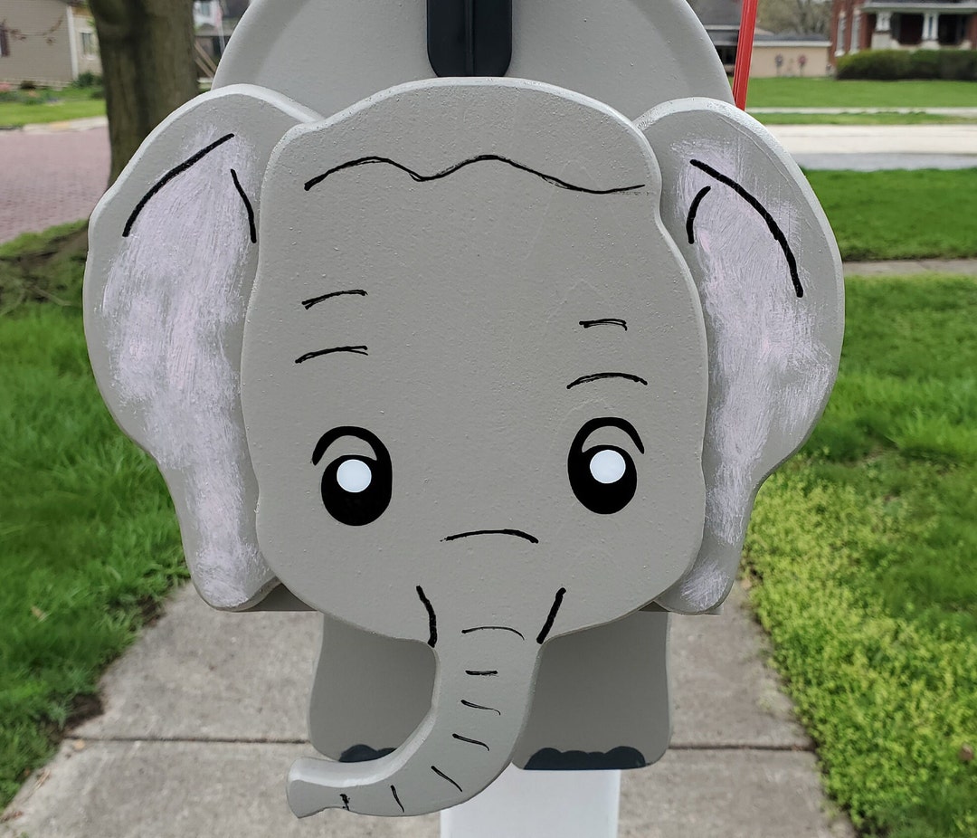 Custom Elephant Mailbox: Safari Animal Decor, Rural Mailbox - Etsy