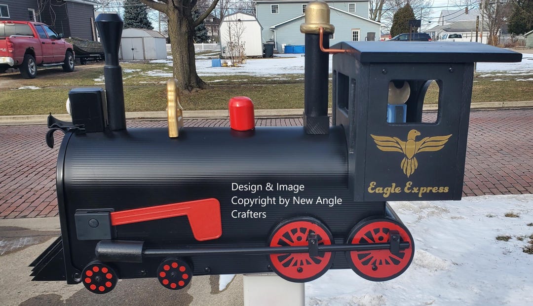 Vintage Eagle Express Steam Locomotive Mailbox With Solar Night Light ...