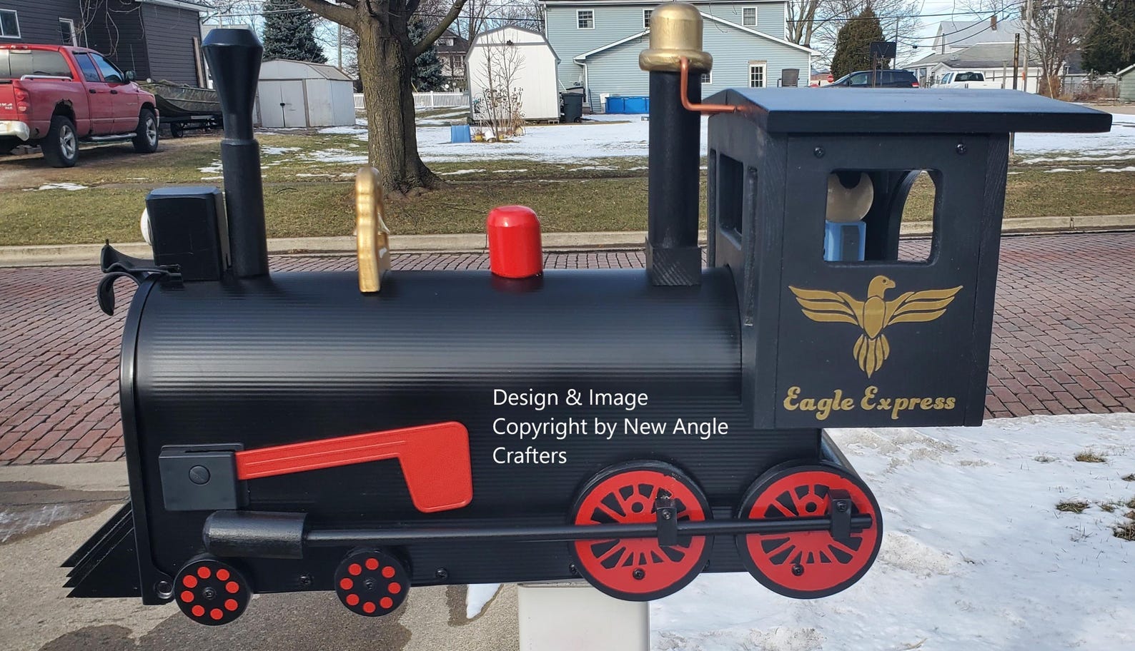 Vintage Eagle Express Steam Locomotive Mailbox With Solar Night Light ...