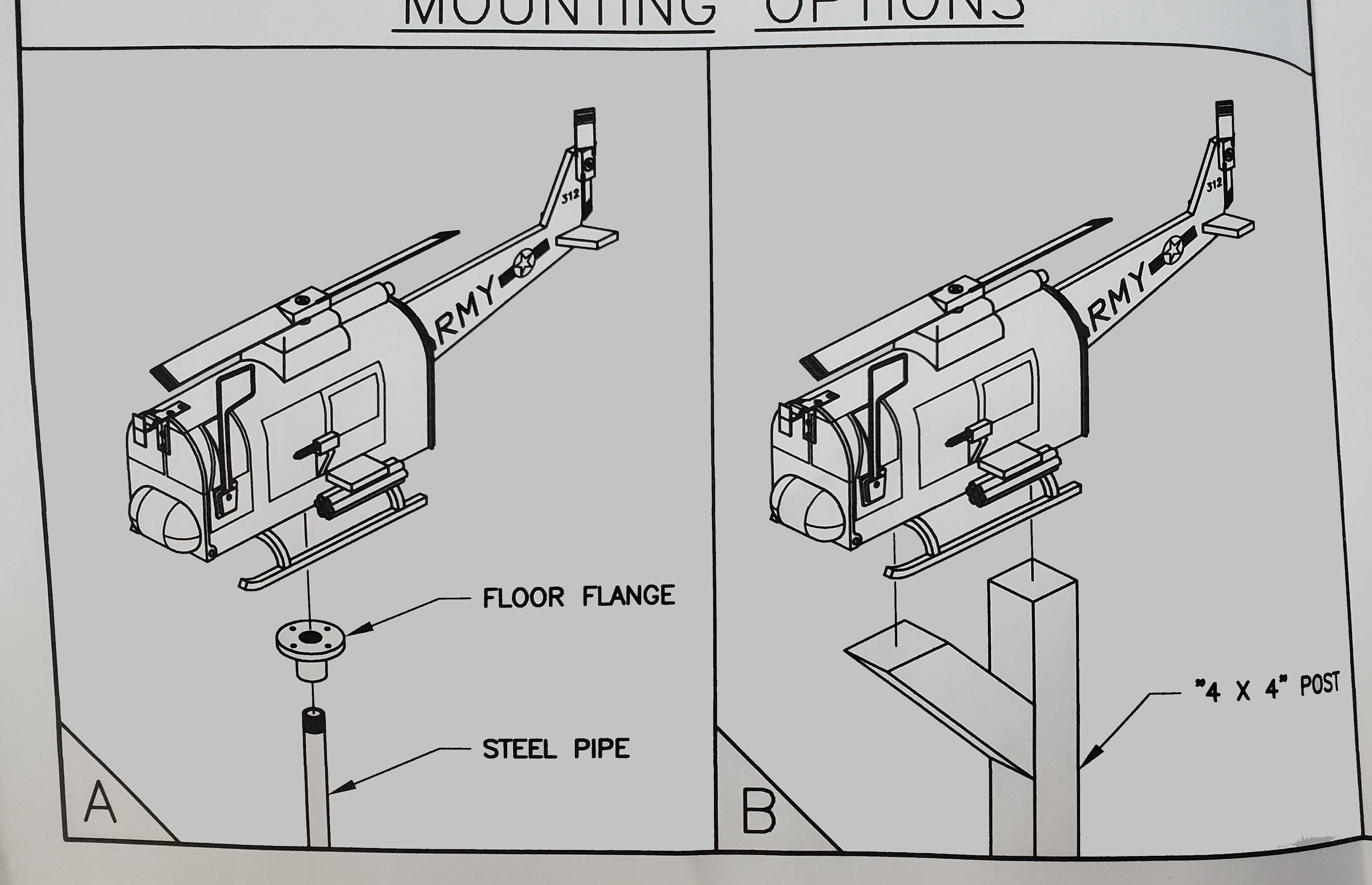 Handmade Army Huey Helicopter Mailbox Whirligig Mailbox One of a Kind ...