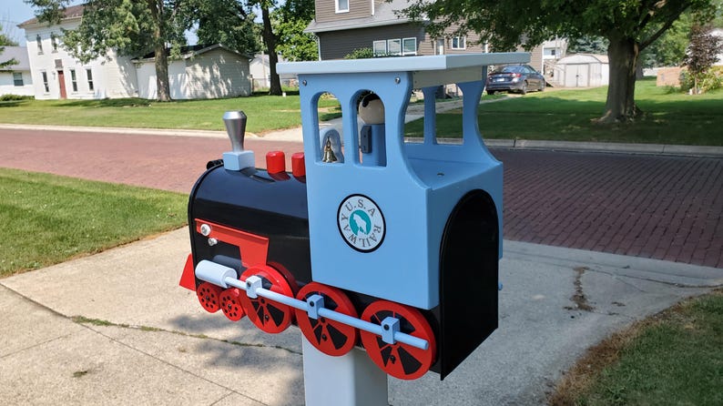 Handmade Steam Locomotive Mailbox With Solar Night Light - Etsy