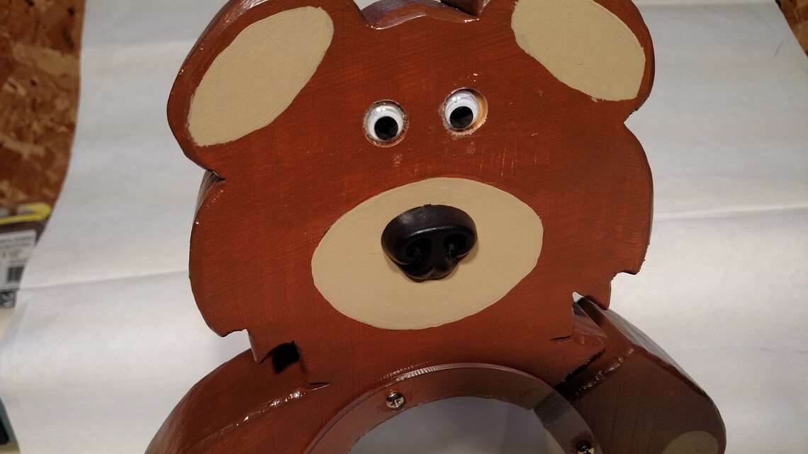 Teddy Bear Wooden Bank-coin Bank-piggy | Etsy