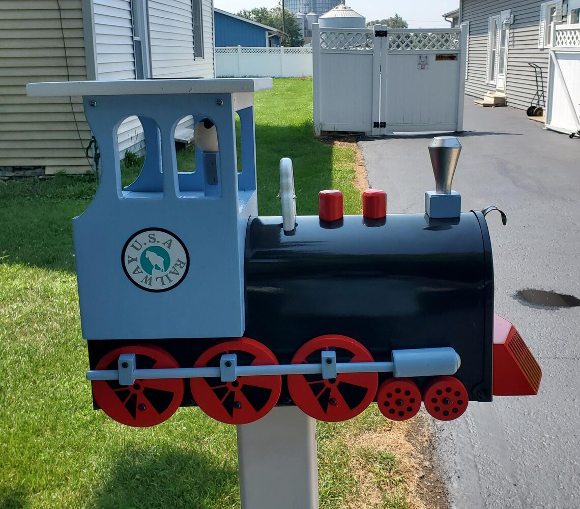 Handmade Steam Locomotive Mailbox With Solar Night Light - Etsy