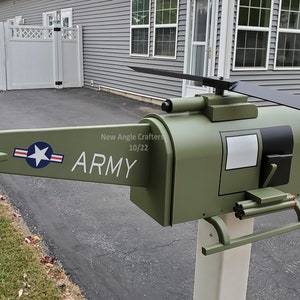 Handmade Army Huey Helicopter Mailbox: Military Decor - Etsy