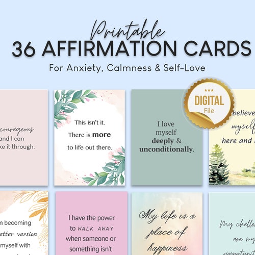 Affirmation Cards Printable With Positive Motivational Quotes - Etsy