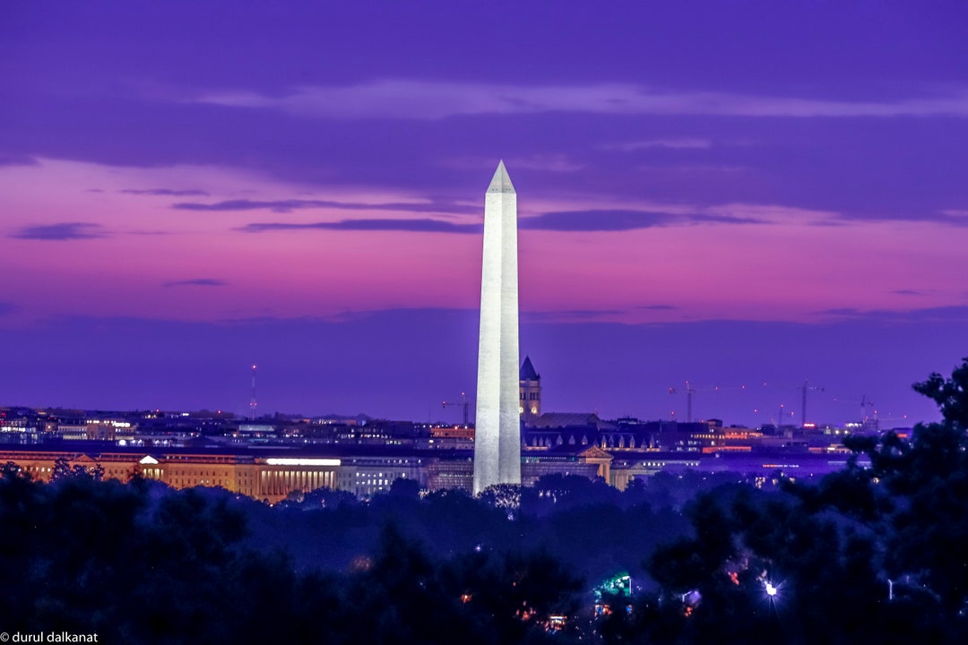 Washington Monument Purple Sky, Washington DC Photography, DC Wall Art ...