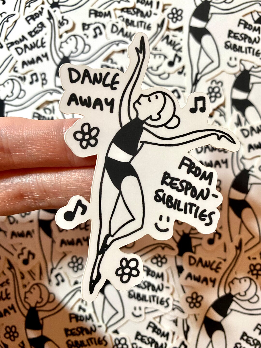 Black & White Vinyl Stickers Dancers Edition - Etsy