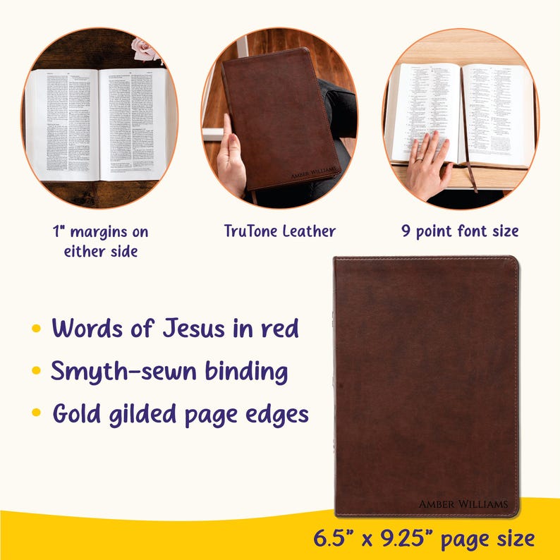 Personalized ESV Bible With Name Engraved, ESV Wide-margin Bible ...
