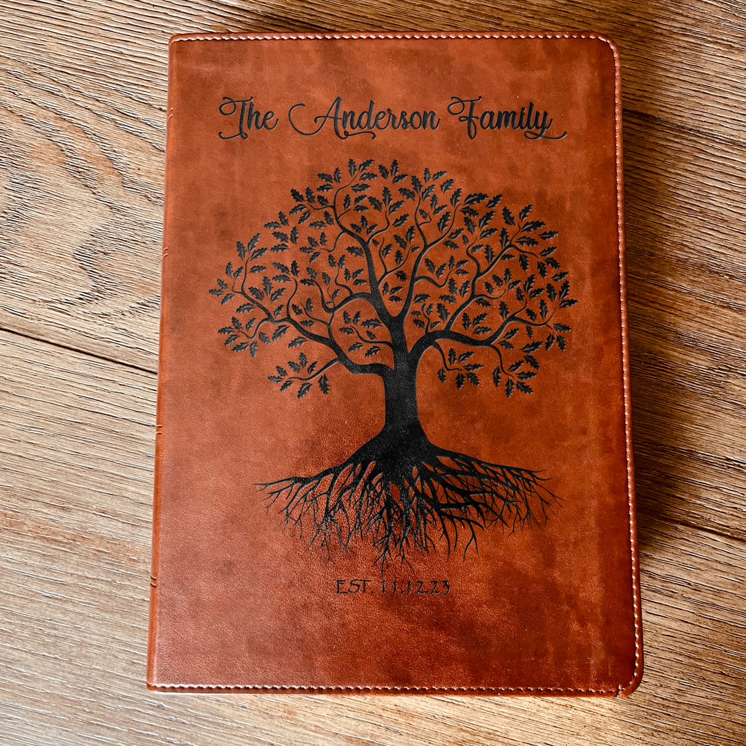 Personalized Family Tree Bible, Custom Engraved ESV Wide-margin ...