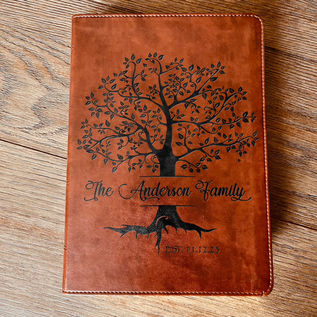 Personalized Family Tree Bible, Custom Engraved ESV Wide-margin ...