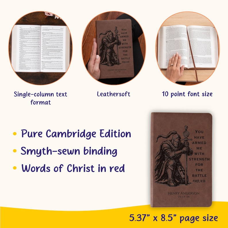 Personalized KJV Single-column Bible, Custom Bible Engraved Name ...