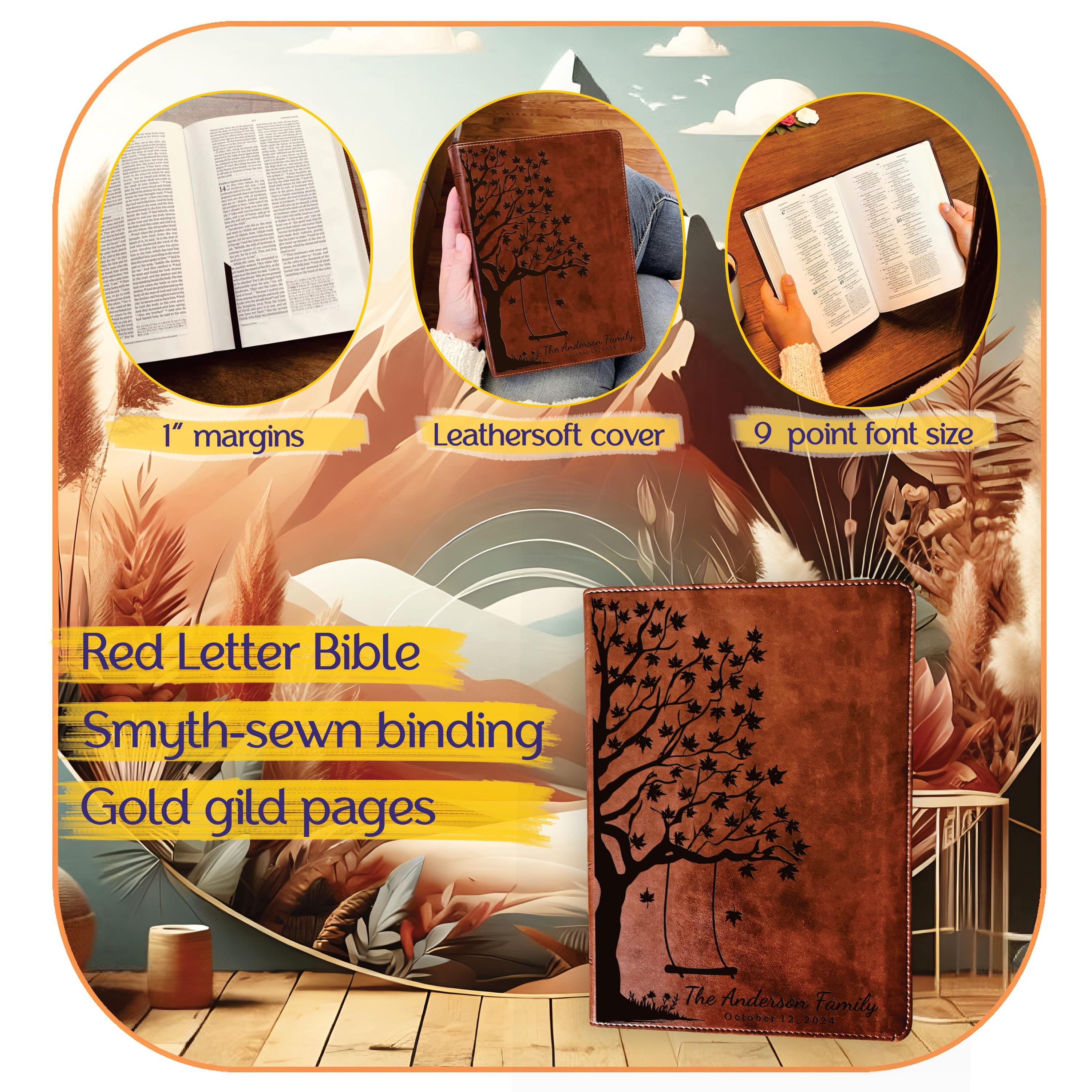 Personalized Family Tree Bible, Custom Engraved ESV Wide-margin ...