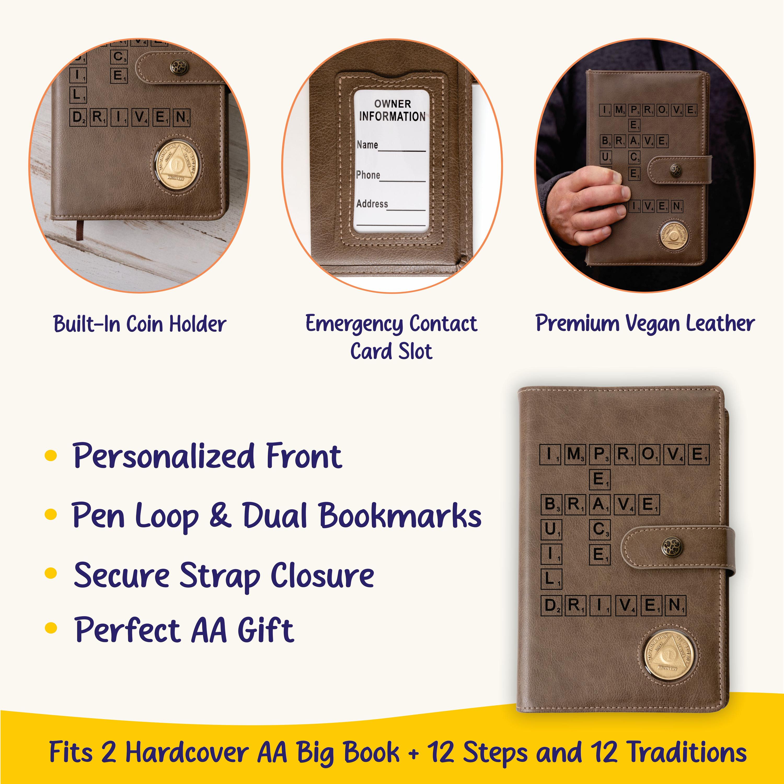 Custom Design AA Big Book & 12 Steps and 12 Traditions Book Set Cover ...