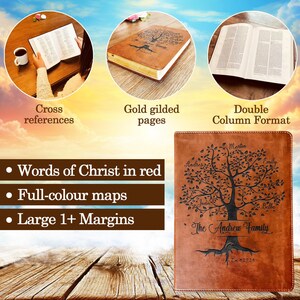 Personalized Family Tree Bible, Custom Engraved ESV Wide-margin ...