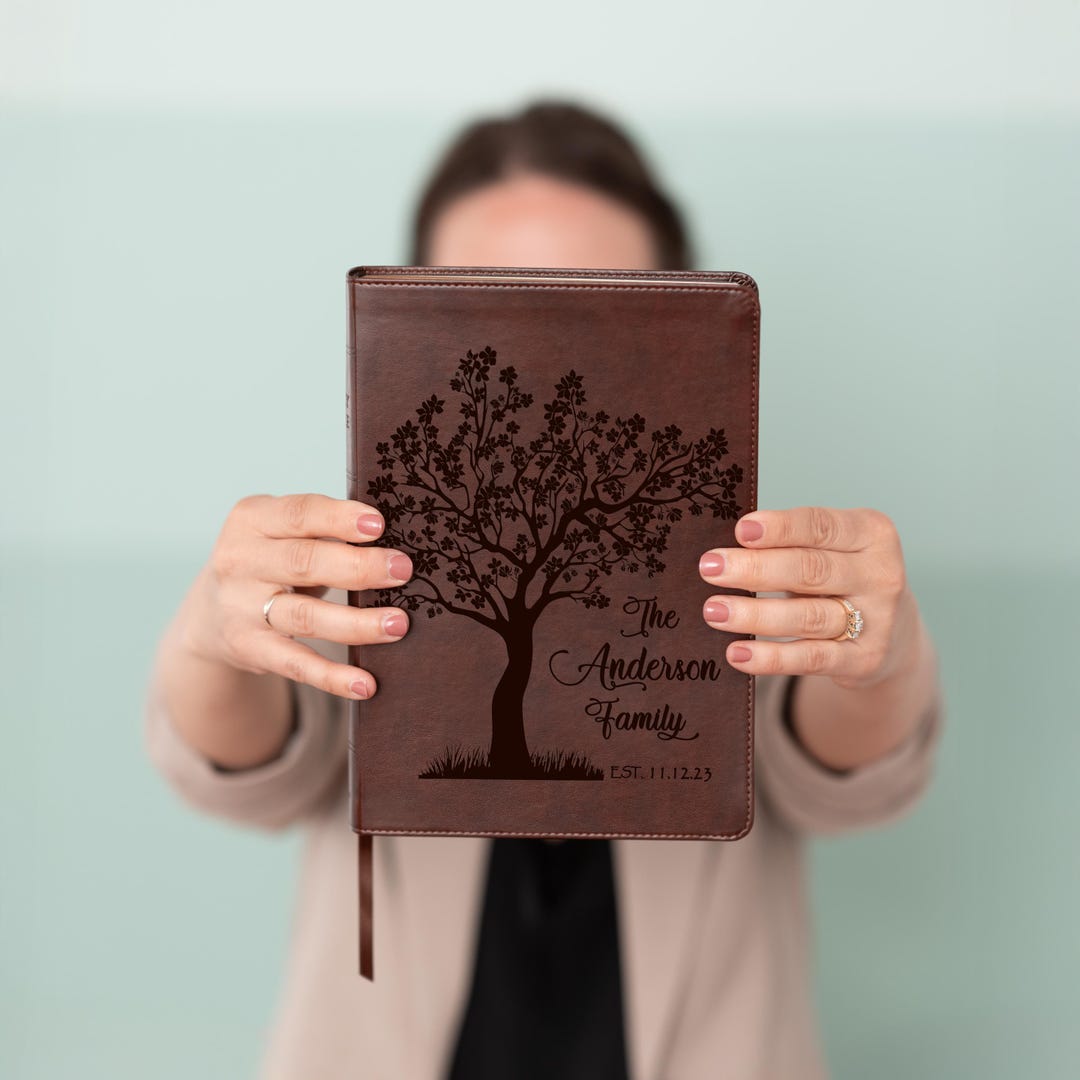 Personalized Family Tree Bible, Custom Engraved ESV Wide-margin ...