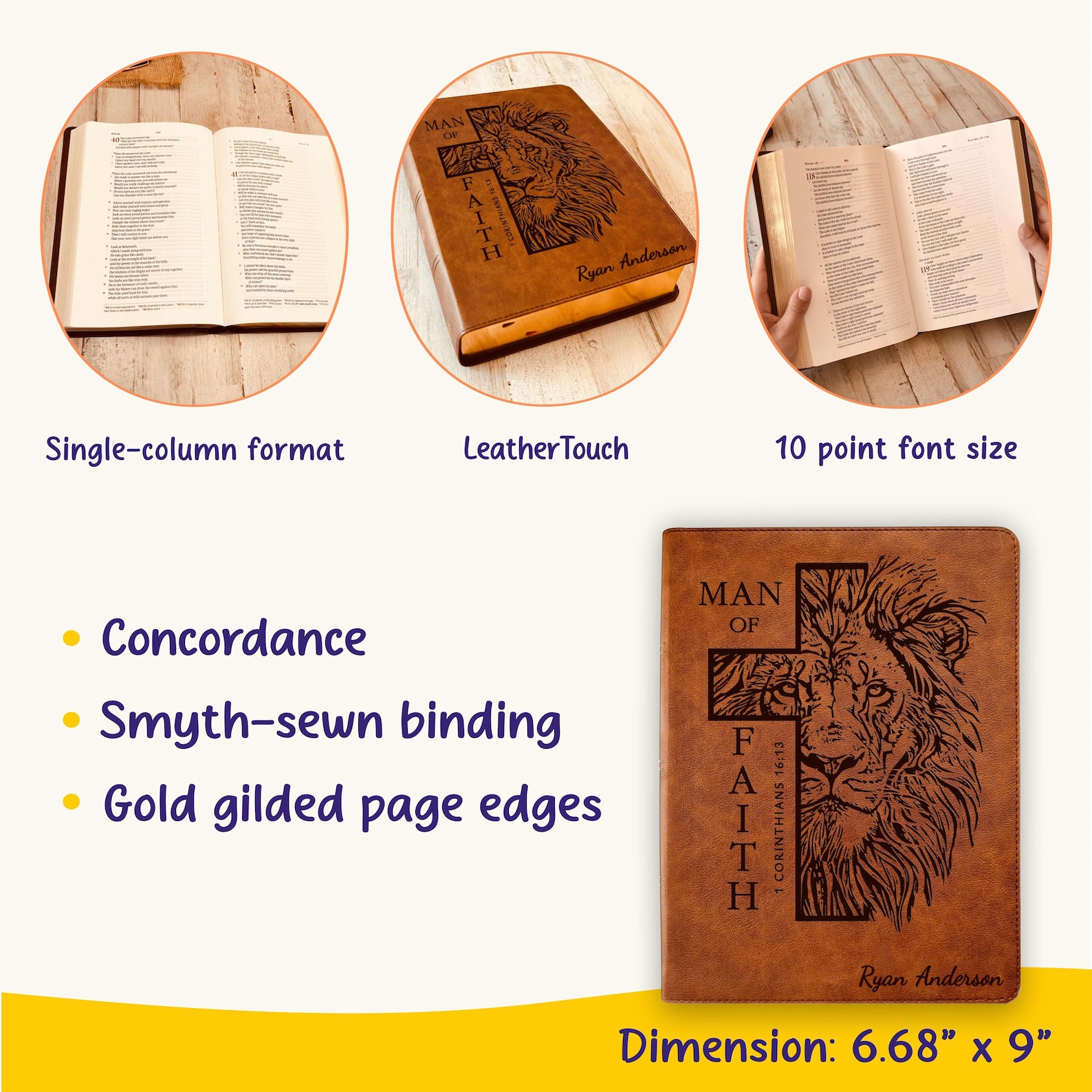 Personalized Bible for Men, CSB Wide-margin, Custom Bible for Men Name ...