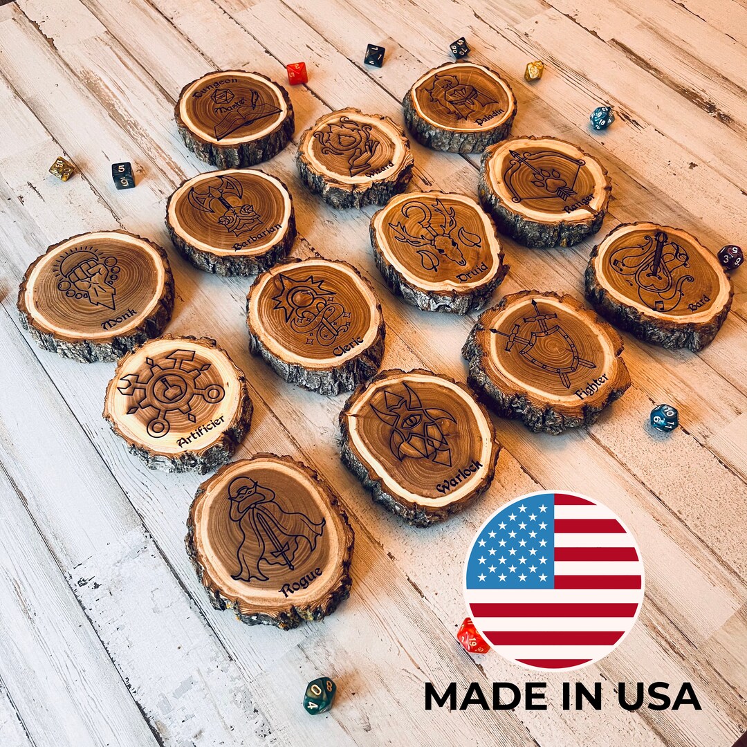 Dungeons and Dragons Real Wood Coaster Set, Dnd Coasters, Dnd ...