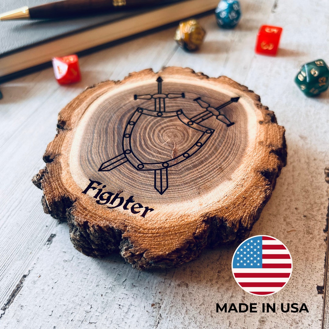 Dungeons and Dragons Real Wood Fighter, Dnd Coaster, Dnd Accessories ...