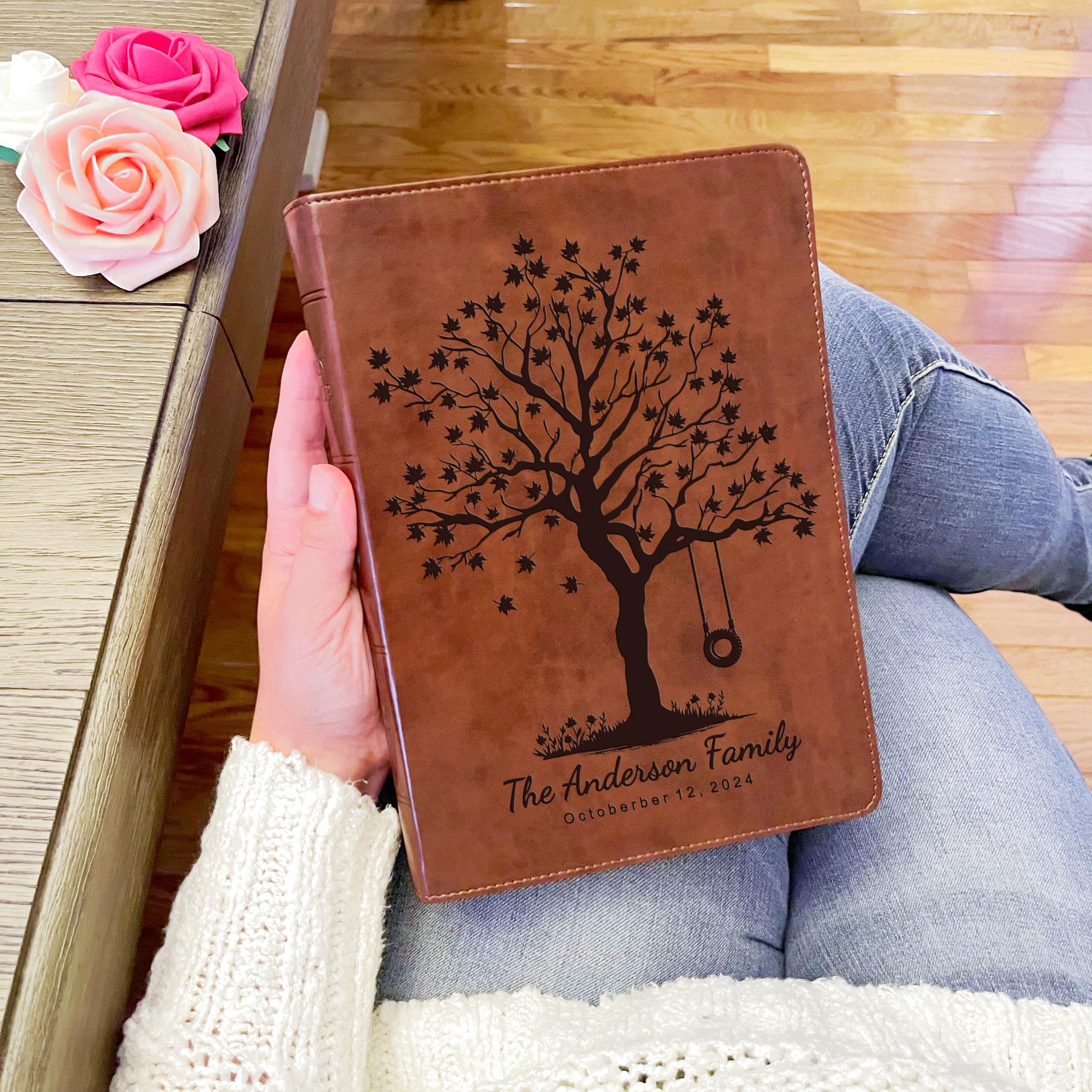 Personalized Family Tree Bible, Custom Engraved ESV Wide-margin ...