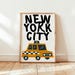 NYC Yellow Taxi Art Print: Manhattan Typography Poster (digital ...