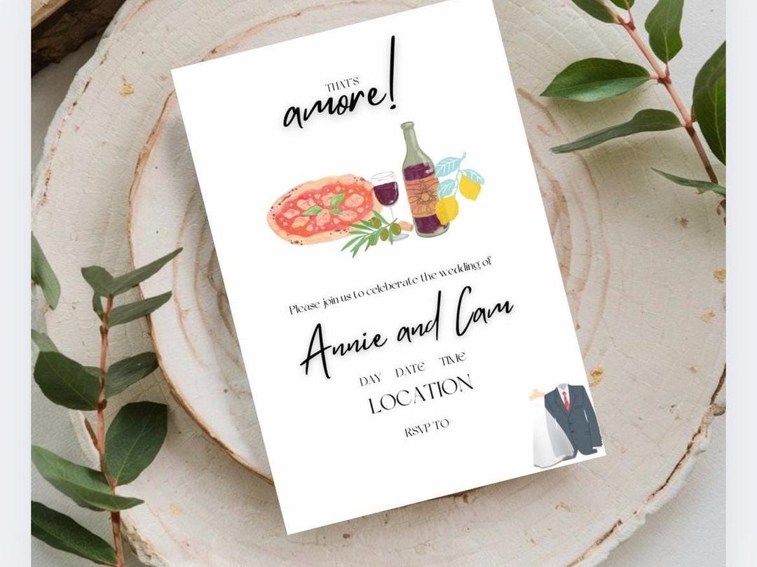 Elegant Italian-themed Wedding Invitations Customizable Rustic Romance ...