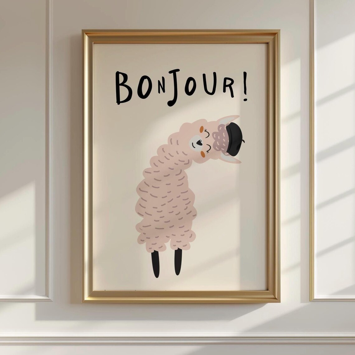 Llama Beret Art Print: Whimsical French Nursery Decor (digital Download ...
