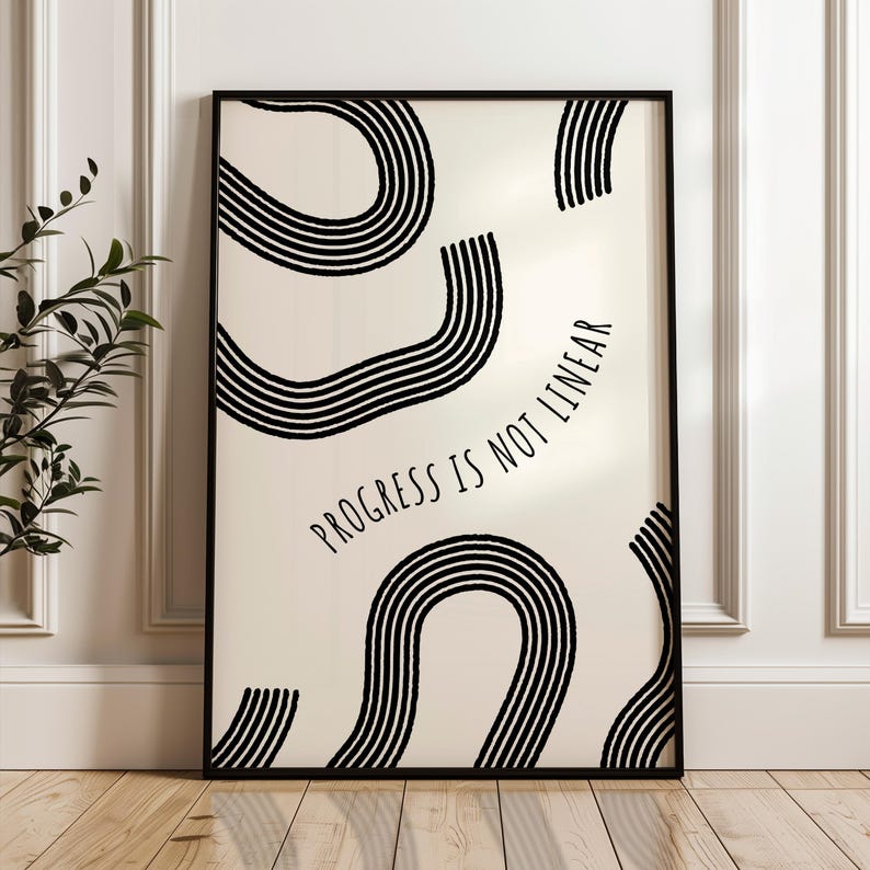 Progress is Not Linear Poster: Motivational Quote Print (digital ...