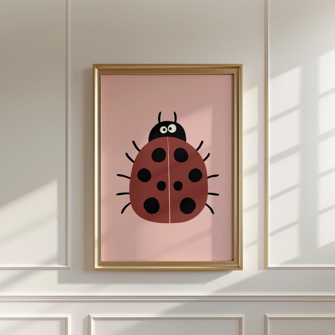 Ladybug Wall Art, Kids Room Printable, Nature-inspired Nursery Decor ...