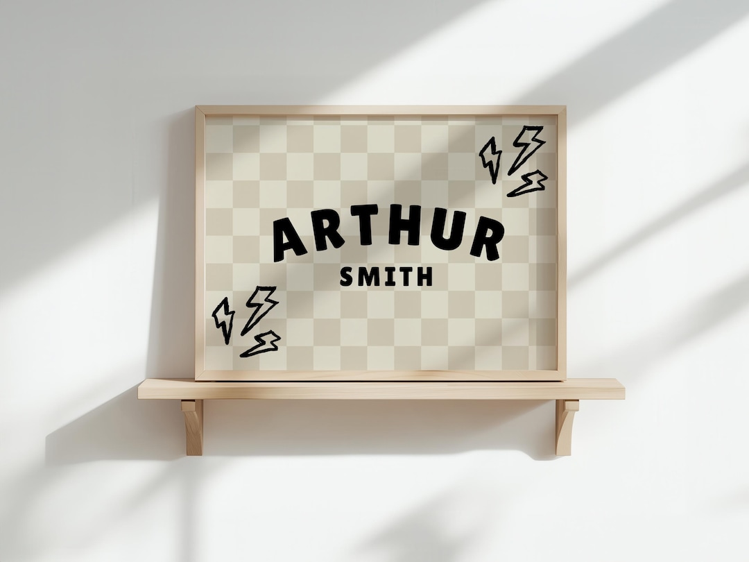Custom Name Lightning Bolt Print: Modern Kids Room Decor (PNG File) - Etsy