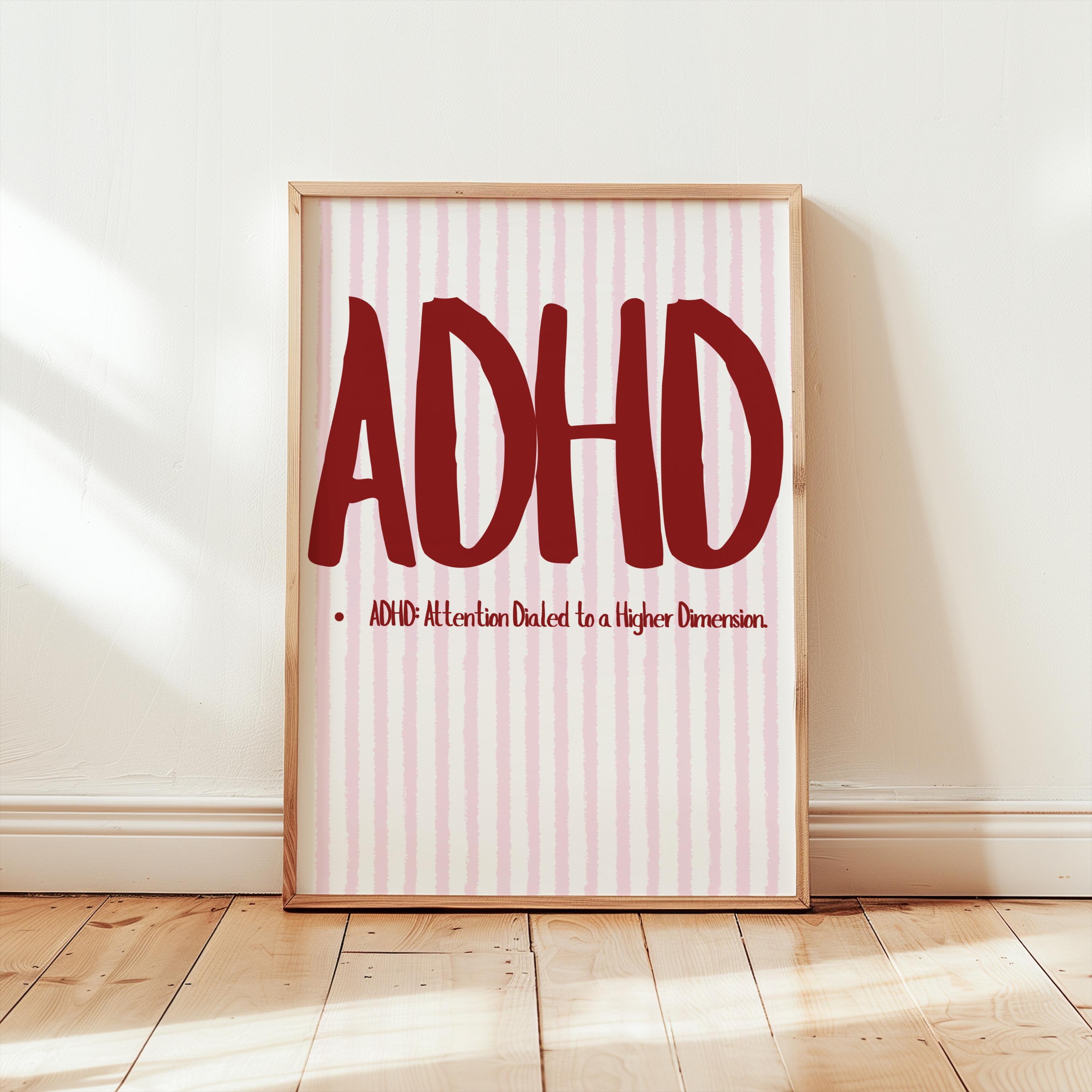 Funny ADHD Definition Print: Spicy Brain Neurodivergent Humor (digital ...