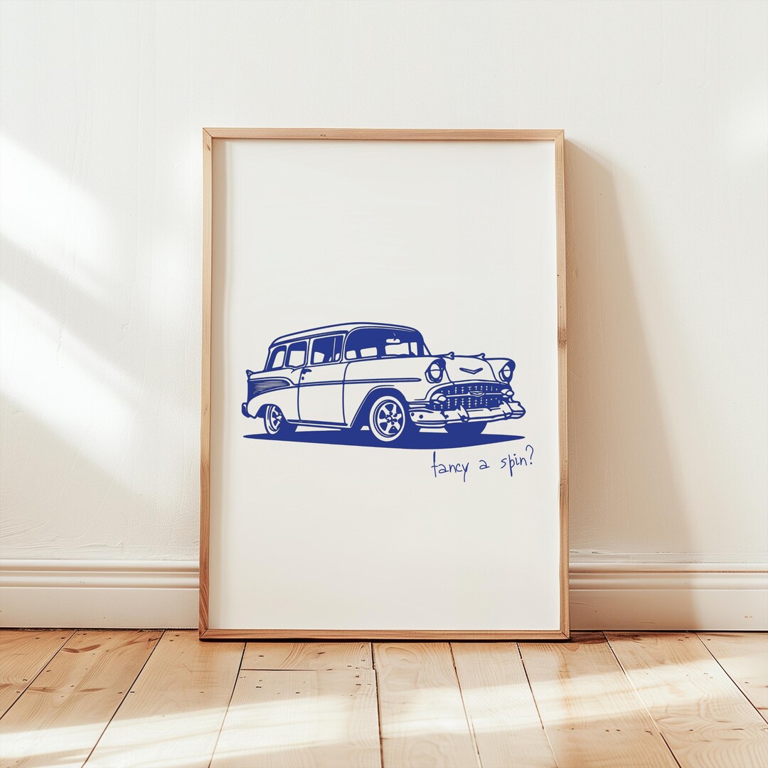Chevrolet Inspired Print - ‘fancy a Spin’ Car Art, Vintage Car Wall ...