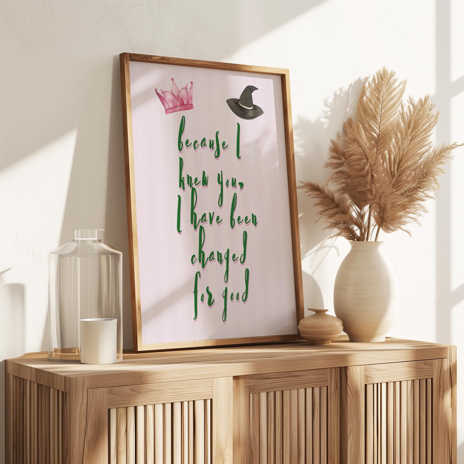 Wicked-themed Wall Art | Set of 3 Elphaba and Glinda Quote | Pink and ...