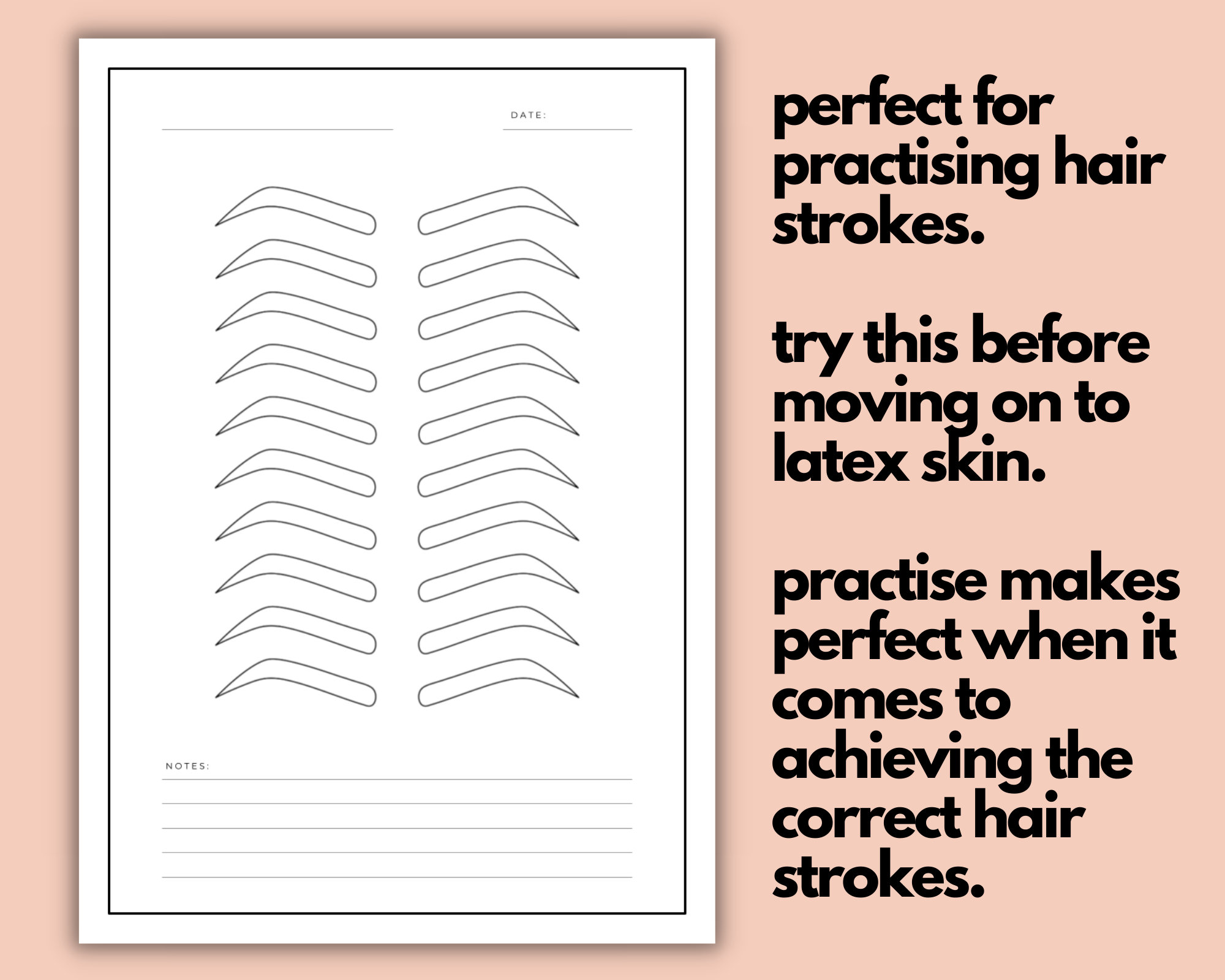 Plantilla de Microblading para práctica estudiantil, cejas, trazos ...