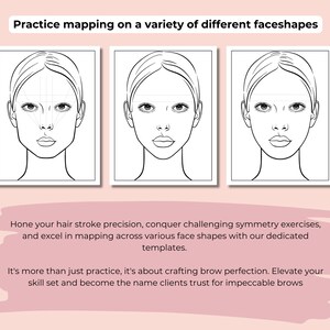 Microblading Hair Stroke Practice Sheets, Eyebrow Mapping, Microblading ...