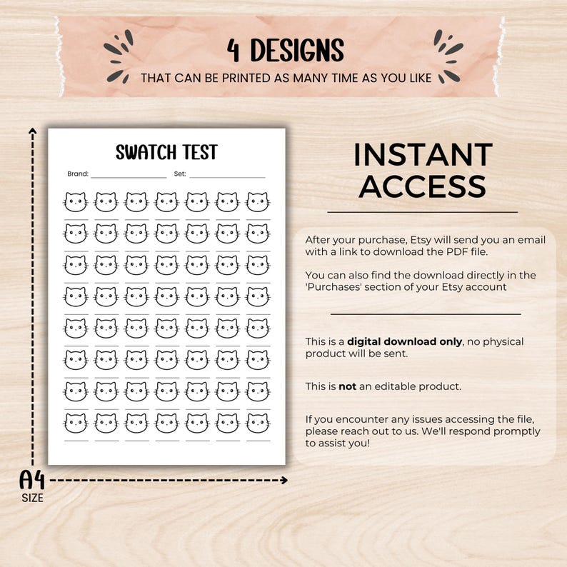 Colour Test Swatch Bundle - Test Color - Printable Pages - Alcohol ...