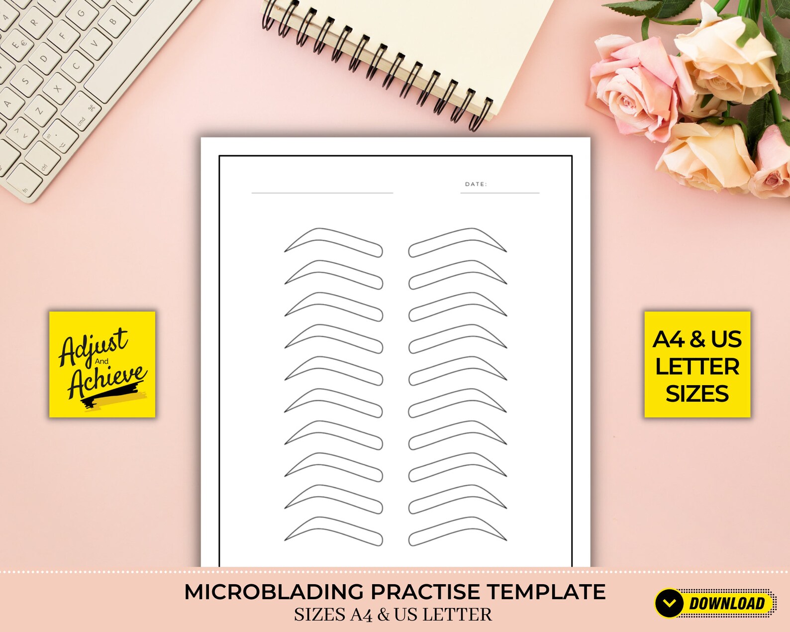 Microblading Template for Student Practise Eyebrow Strokes - Etsy
