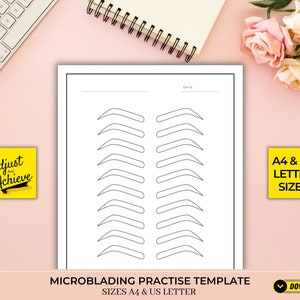 Microblading Template for Student Practise Eyebrow Strokes - Etsy