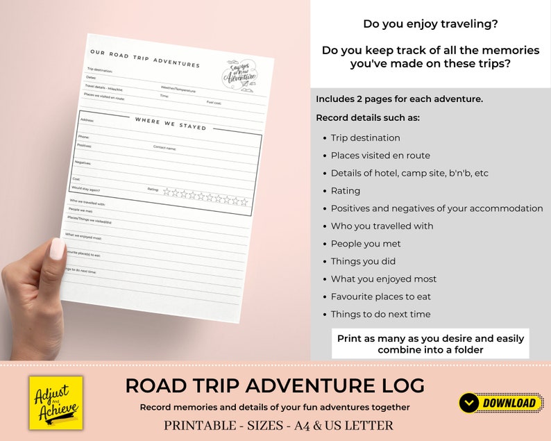 Family Road Trip Adventure Log and Memory Keepsake - Campervan ...