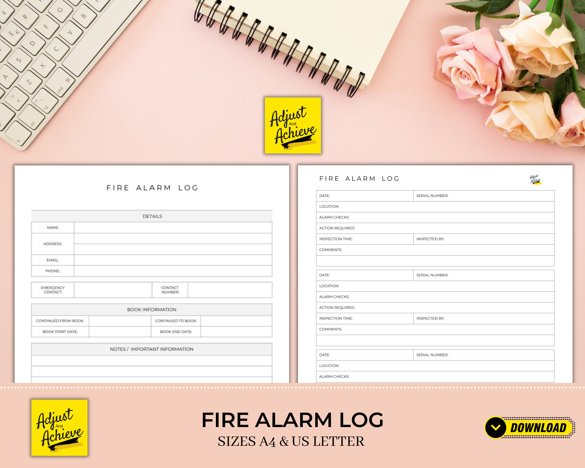 Fire Alarm Testing Log, Smoke Detector Test, Fire Safety Testing, Fire ...